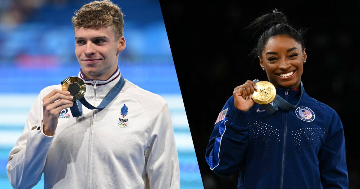 Léon Marchand et Simone Biles Champions des champions pour l'Équipe ...