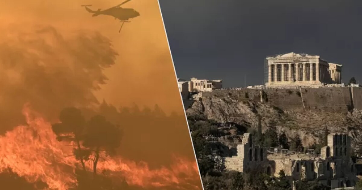 Les incendies de forêt se multiplient en Grèce, des nuages de fumée au ...
