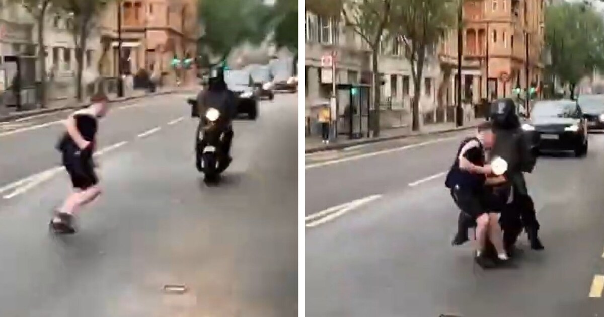 Un Écossais ivre mort percute violemment une moto et continue son ...