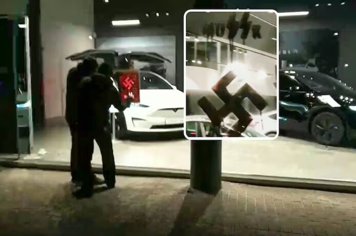 Un concessionnaire Tesla vandalisé près de Gand: “Musk est un nazi ...