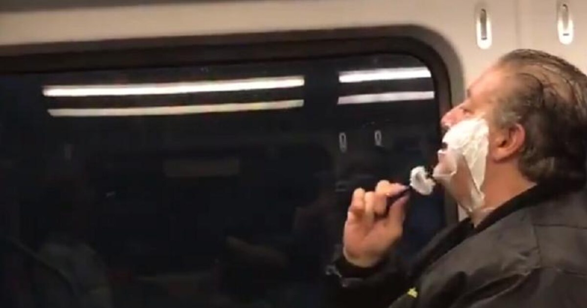 Moqué sur le web, il explique pourquoi il se rasait dans le train ...