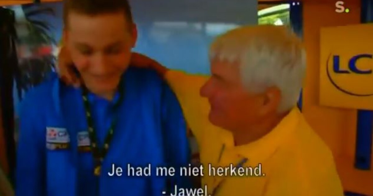 Quand Raymond Poulidor présentait Mathieu van der Poel en marge du Tour ...