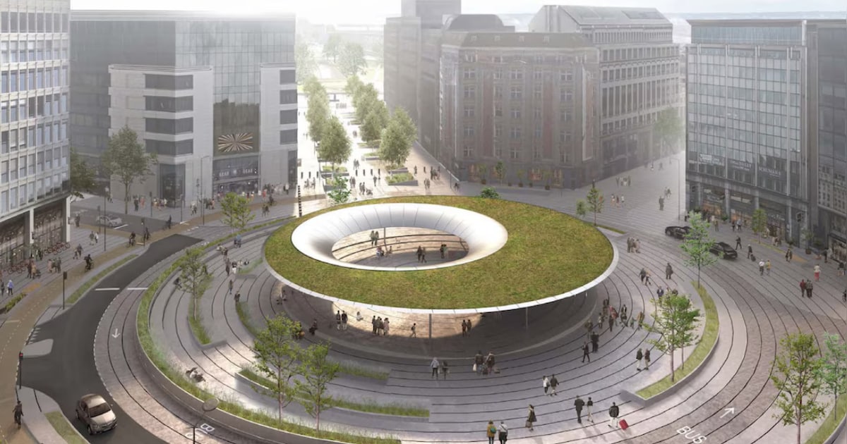 Pas d’auvent pour le rond-point Schuman: le chantier modifié par souci ...